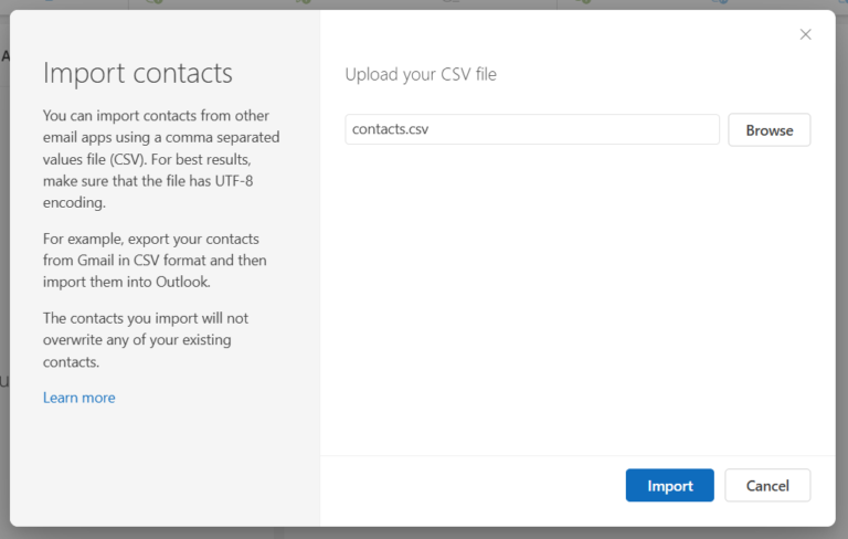 How to Import Google Contacts to Outlook on Microsoft 365?